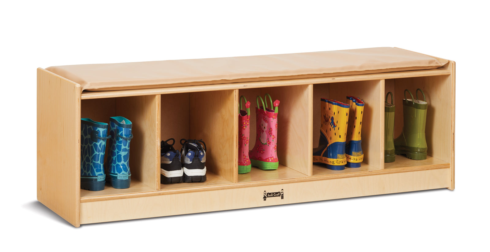 Jonti-Craft 5 Section Bench Locker - Wheat